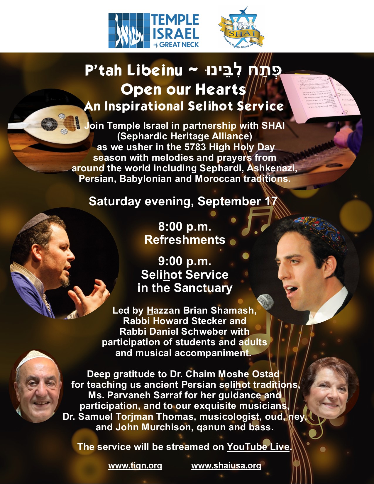 An Inspirational Selihot Service – Open our Hearts | Temple Israel of ...